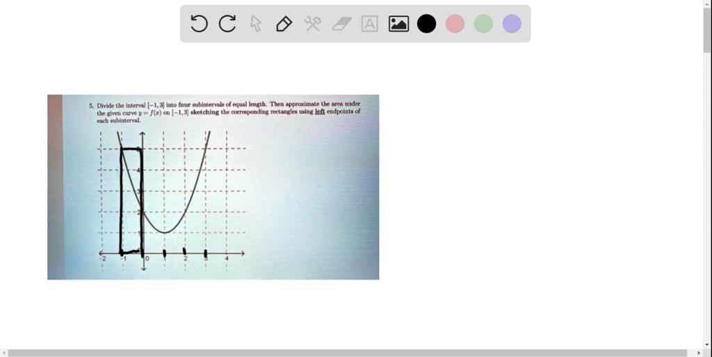 Divide the interval [-1, 3] into four subintervals of equal length. Then approximate the area ...