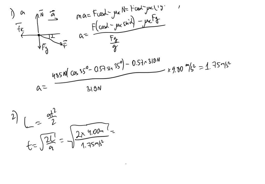 SOLVED: A box of books weighing 319 N is shoved across the floor by a ...