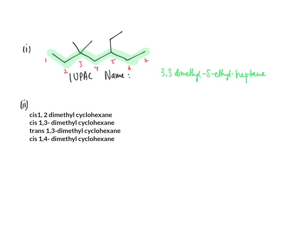 SOLVED: What is the IUPAC name of the following compound? 5,5-dimethyl-3-ethylheptane 5-ethyl-3 ...