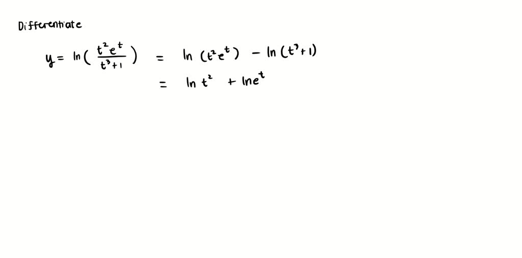 SOLVED: Differentiate using the appropriate rule or combination of rules, showing all work with ...