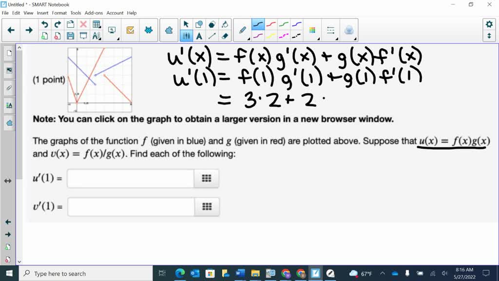 SOLVED: point) Note: You can click on the graph to obtain a larger version in a new browser ...