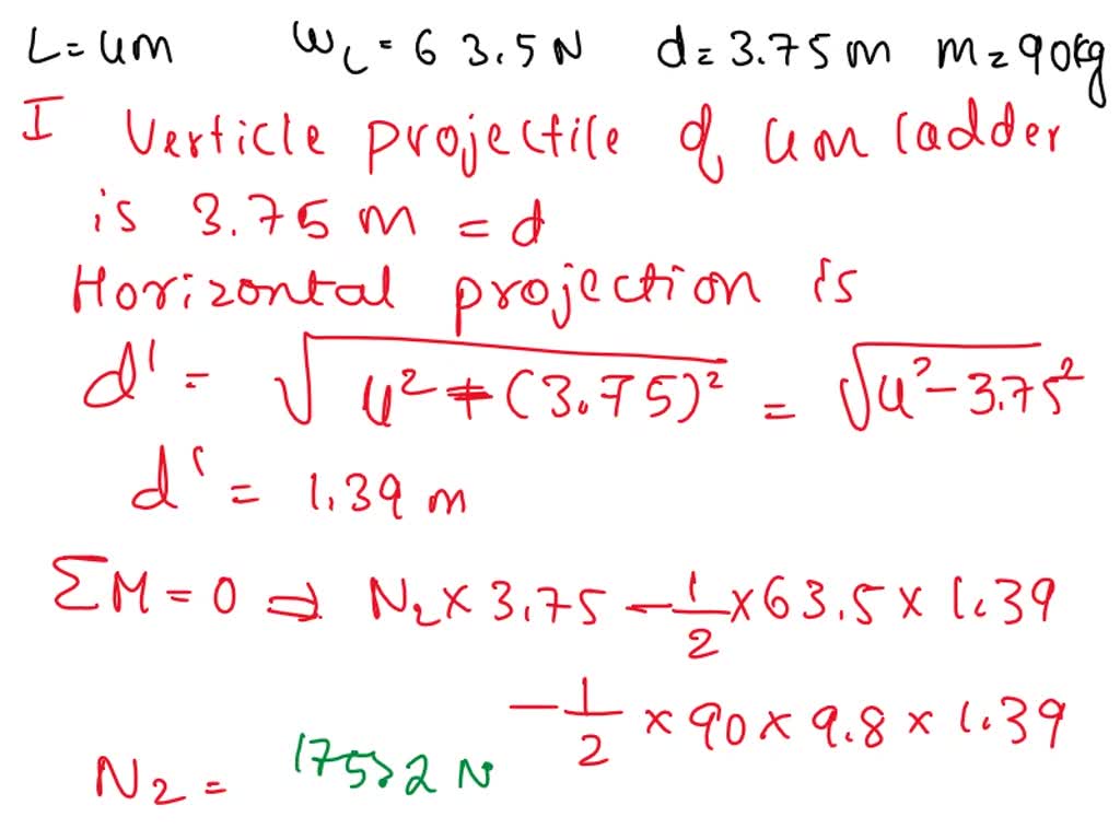 SOLVED: Since the floor is rough, it exerts both a normal force N1 and ...