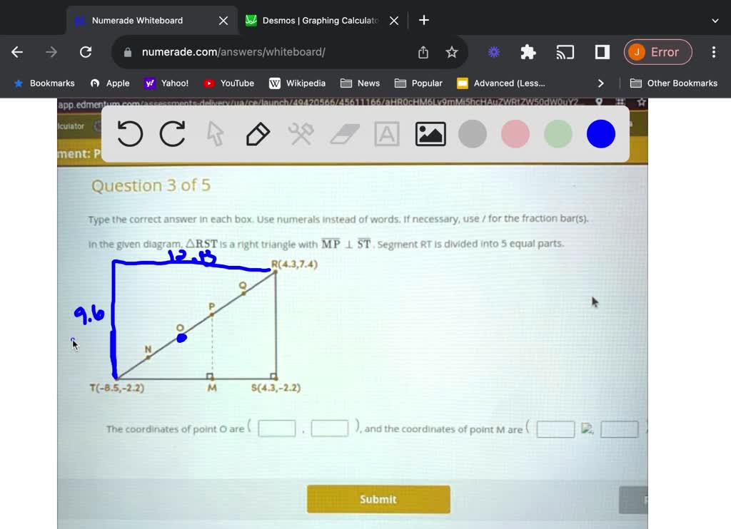 SOLVED: Type the correct answer in each box. In the given diagram, RST ...