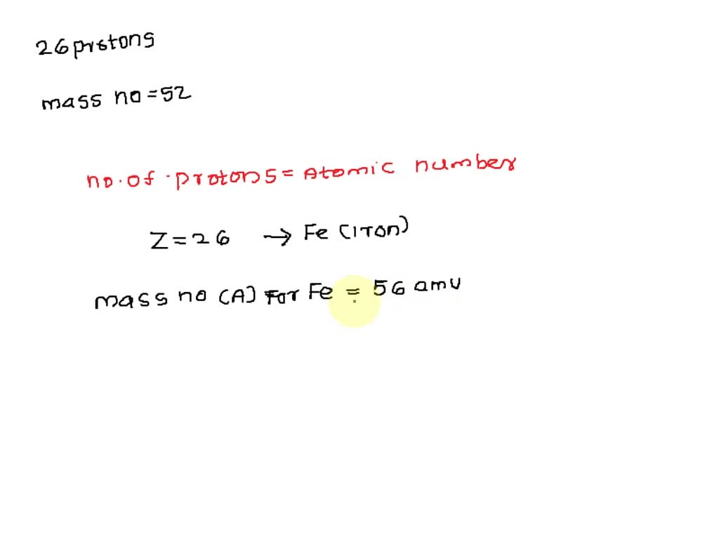 SOLVED: do you expect to find an atom with 26 protons and mass number 52