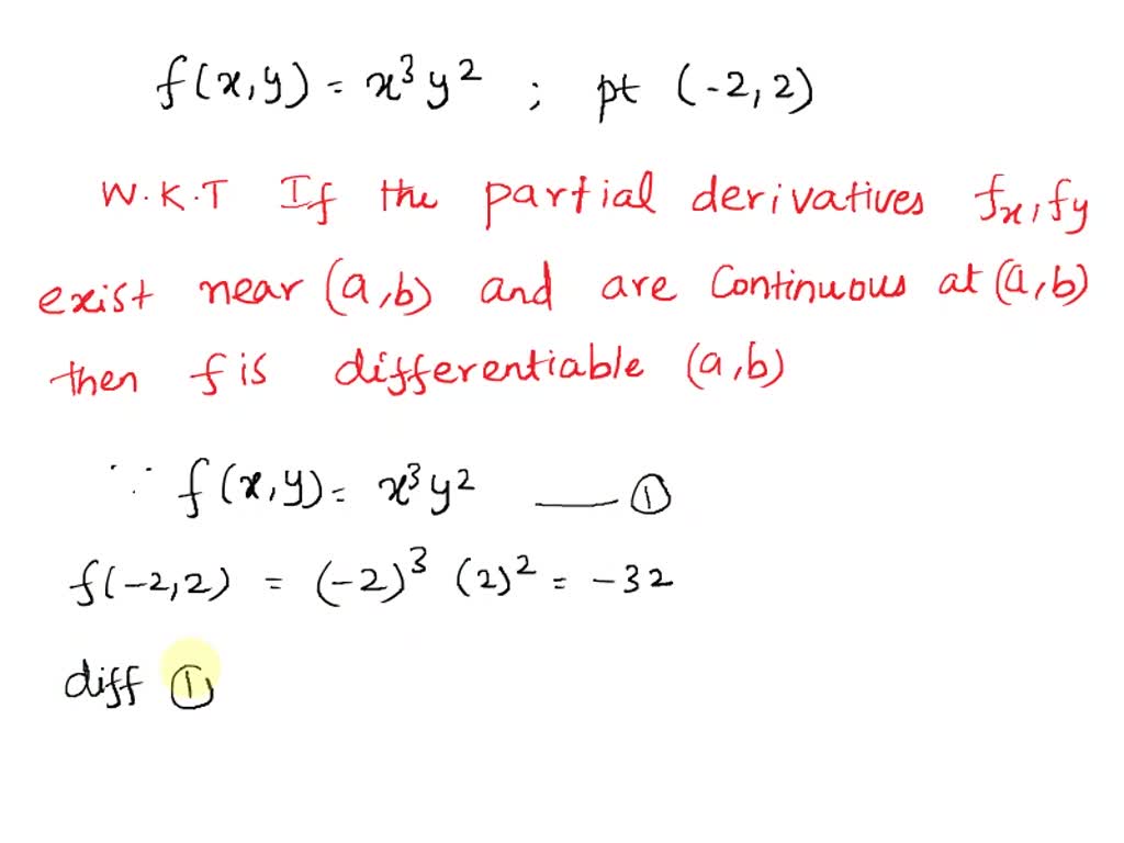 Solved Explain Why The Function Is Differentiable At The Given Point 