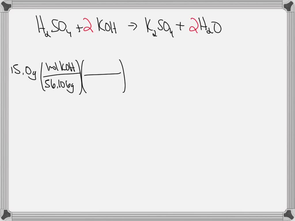 SOLVED: 'A sample of solid potassium hydroxide, KOH. weighing 15.0 ...