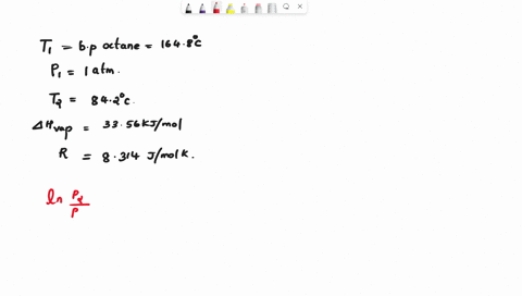 The normal boiling point of octane cgh18 is 1648c what is...
