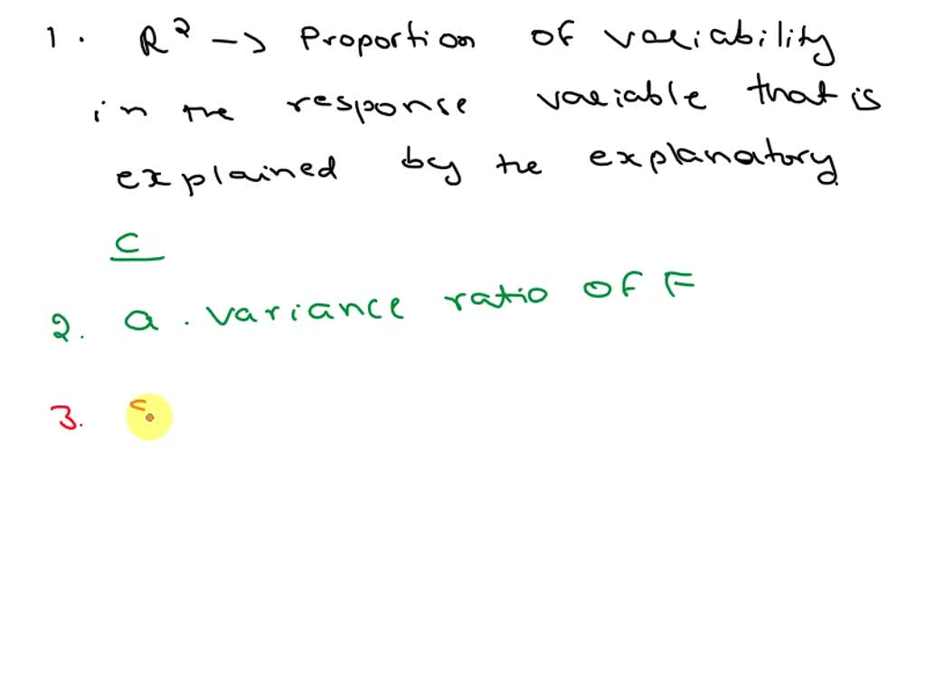 SOLVED: in multiple linear regression, what does R2 value ( coefficient of determination ...
