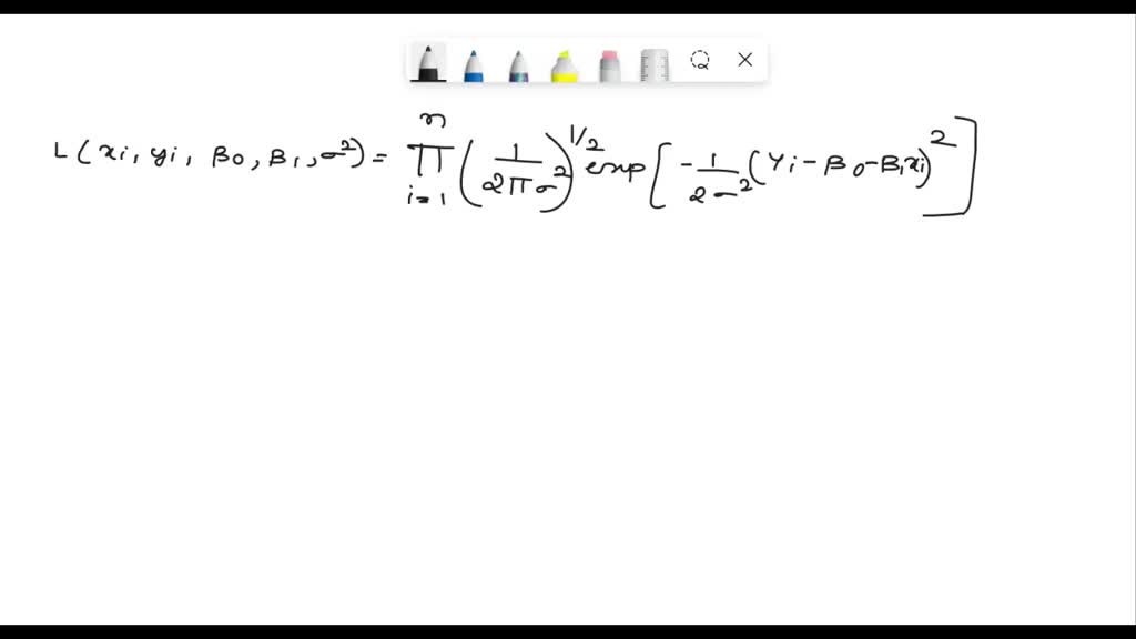 SOLVED: Derive the maximum likelihood estimator for B1 in the linear ...