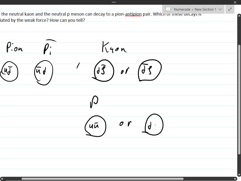 SOLVED: Both the neutral kaon and the neutral ρ meson can decay to a ...