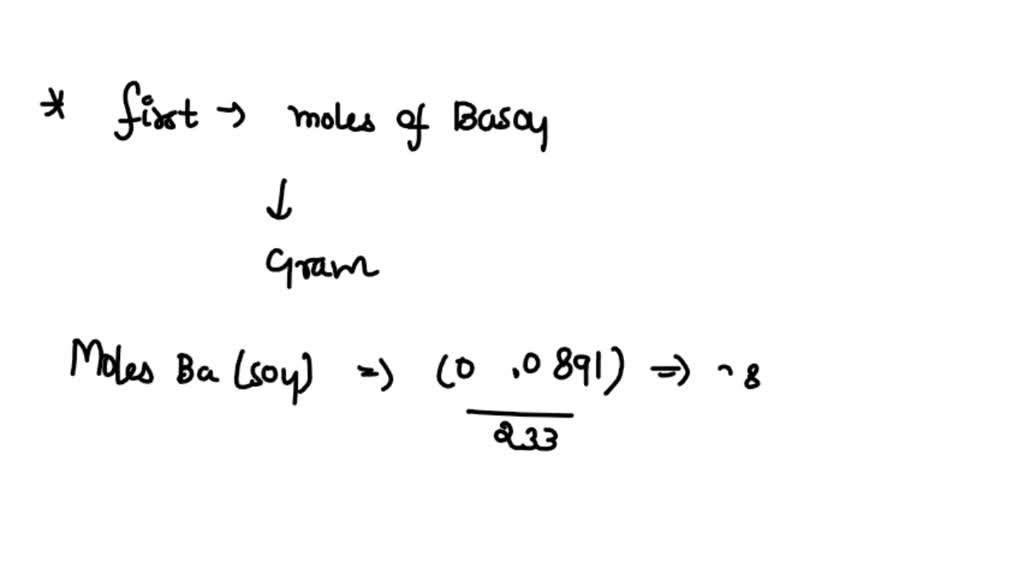 SOLVED: Barium can be analyzed by precipitating it as BaSO4 and determining the mass of the ...
