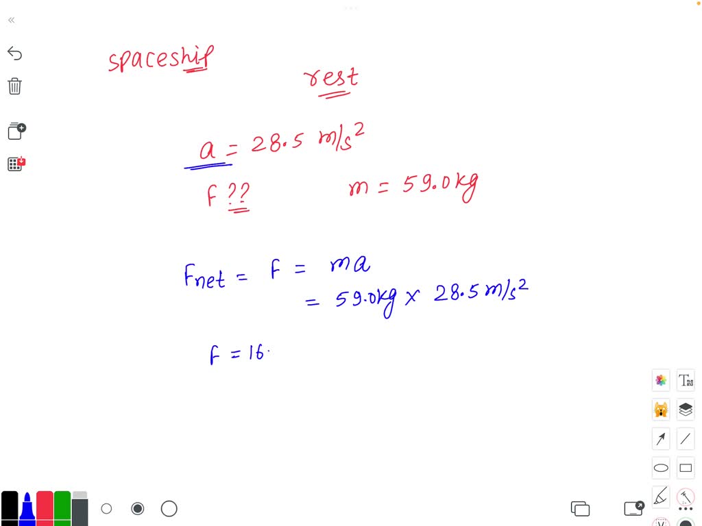 SOLVED: A spaceship takes off vertically from rest with an acceleration ...