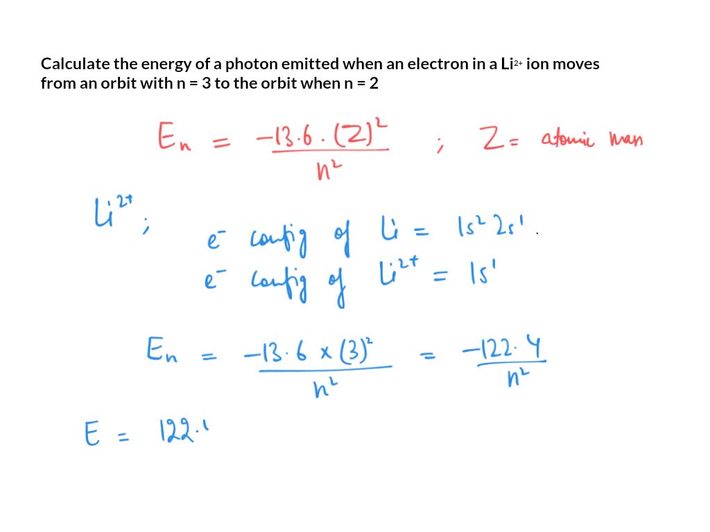 Solved Q6 Using The Bohr Model Determine The Energy In Joules Of The