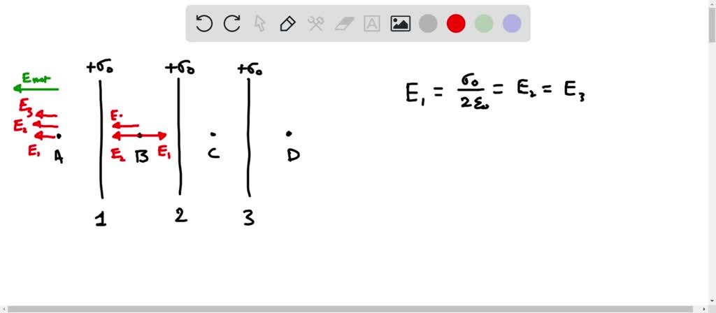 SOLVED: Sketch the net electric field at each of points A-D. 2 ...