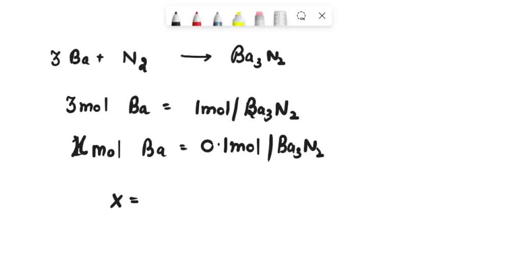 SOLVED: 1 CC13(" ) 12 How many moles of barium metal react to produce 0 ...