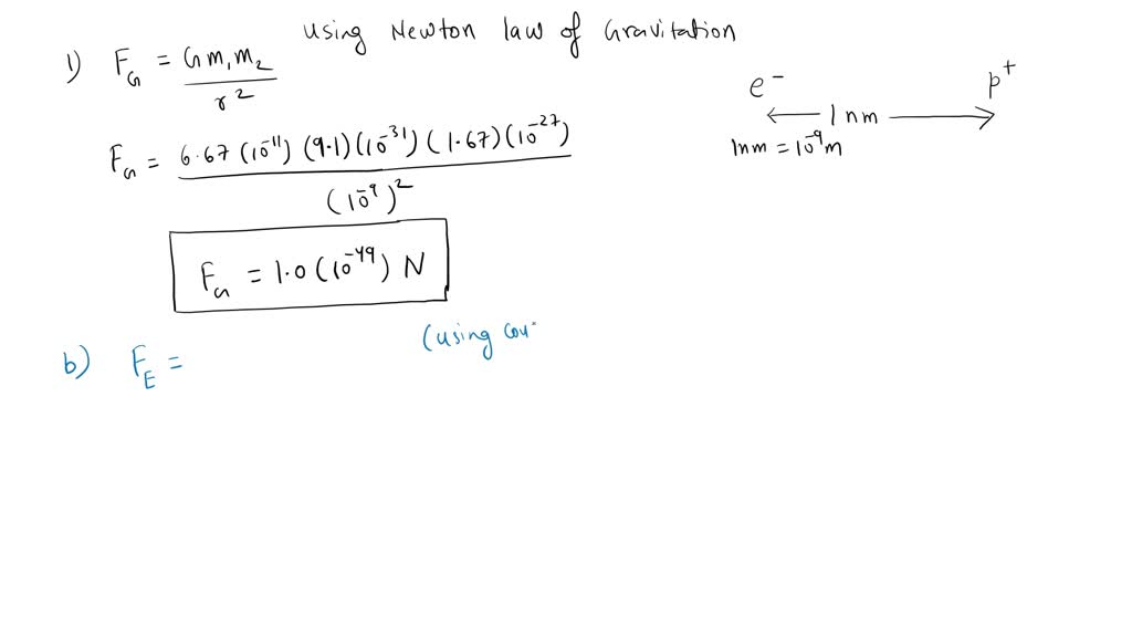 Solved Consider An Electron And A Proton Separated By A Distance Of 1