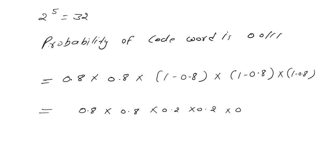 SOLVED: Consider a binary code with 5 bits (0 or 1) in each code word. An example of a code word ...
