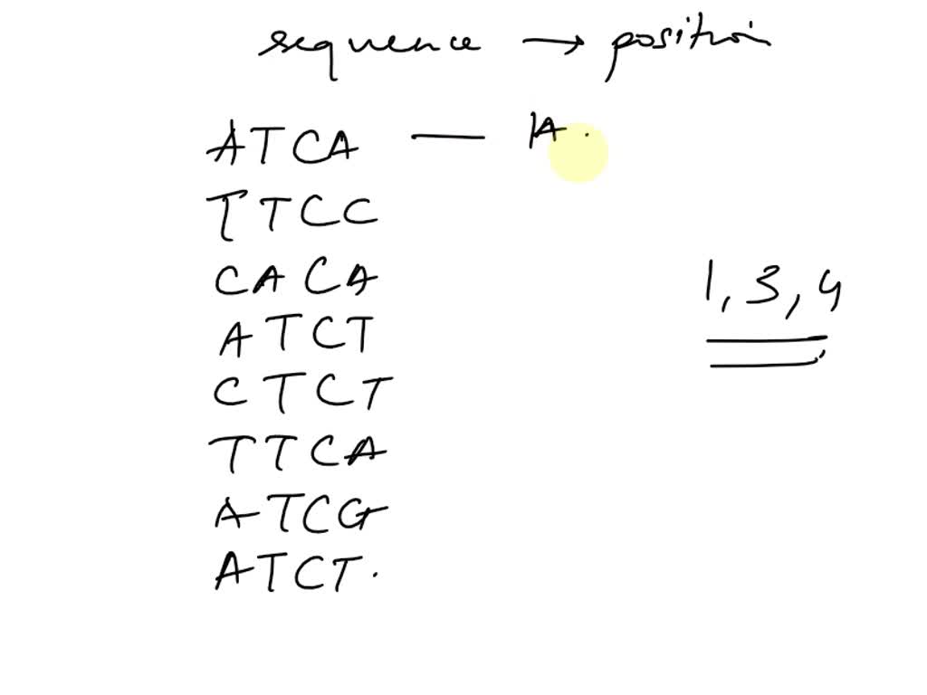 Shown below are eight DNA sequences from different individuals. Identify the nucleotide ...