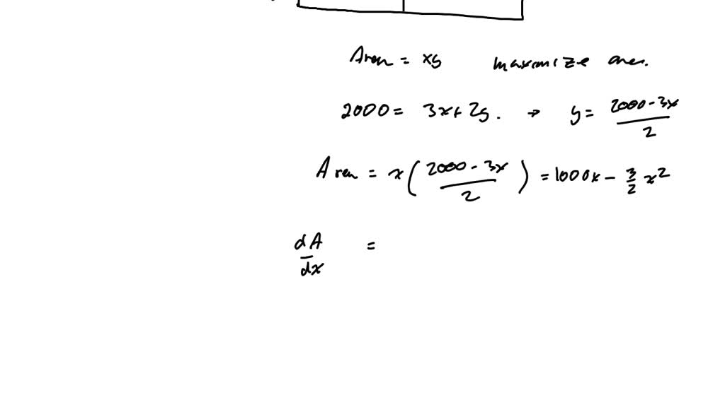 SOLVED: . Two adjacent rectangular gardens will be built using 2000 ...