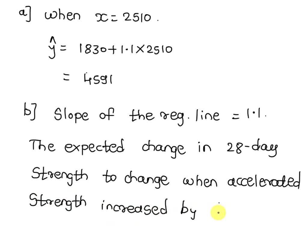 SOLVED: An article on estimating 28-day strength of concrete considered ...