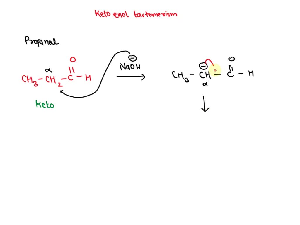 SOLVED: The mechanism for the formation of the enol form of propanal under basic conditions ...