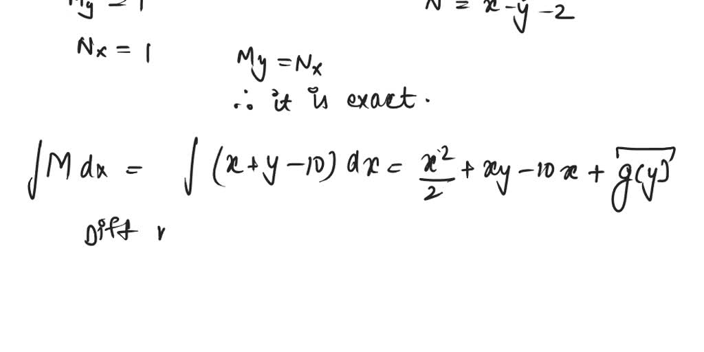 SOLVED: A. Exact or Non-Exact (Integrating Factor) Exercise: Solve the ...