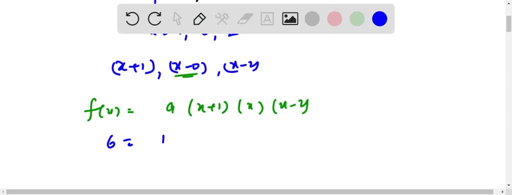 SOLVED: Find an expression for a cubic function f if f(1) = 6 and f(-1) = f(0) = f(2) = 0.