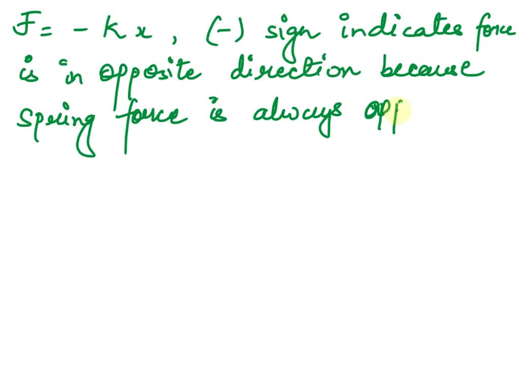 SOLVED: When finding the force and work acting on a spring, what is the ...