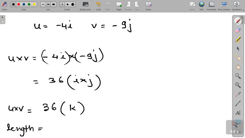 SOLVED: Find the length and direction (when defined) of uxv and vxu u ...