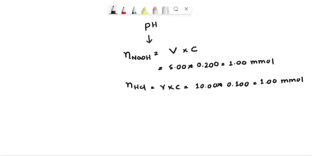 SOLVED: You add 5.00 mL of 0.200 M NaOH to 50.00 mL of pure water, and ...