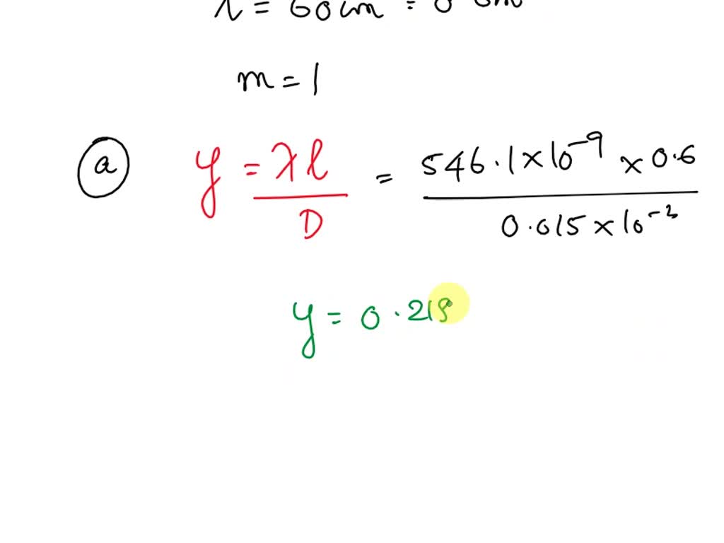 SOLVED: A collimated beam from a He-Ne laser ((lambda=633 mathrm nm)) impinges normally on a ...