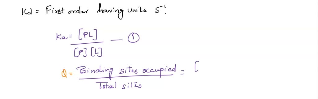 SOLVED: (a) For the binding of a ligand to a protein, explain the ...