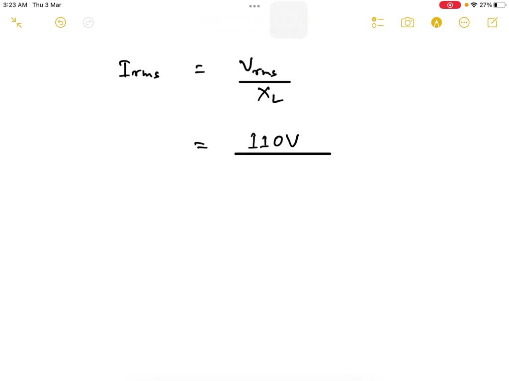 A 0.5 H inductor is connected to a 110V (rms), 60 Hz AC voltage source ...