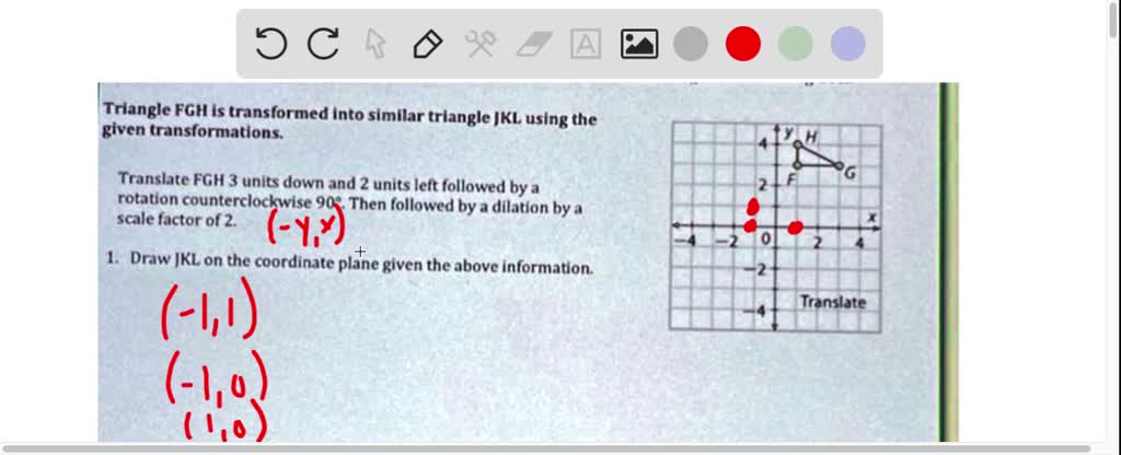 SOLVED: Triangle LMN is shown on the coordinate grid. Which sequence of transformations will ...