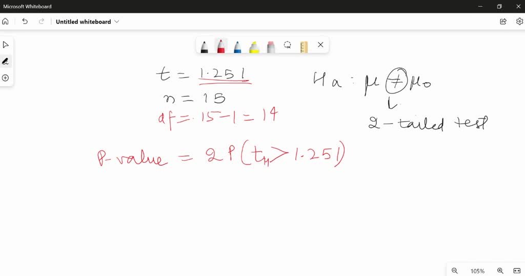 Solved Find The P Value For The Following Values Of The Test Statistic T Sample Size N And