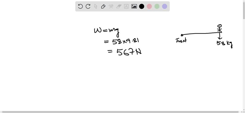 SOLVED: (I) Calculate the torque about the front support post (B) of a diving board, Fig. 9-42 ...