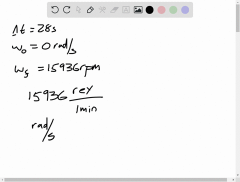 a centrifuge rotor is accelerated for 32 s from rest to 14000 rpm ...