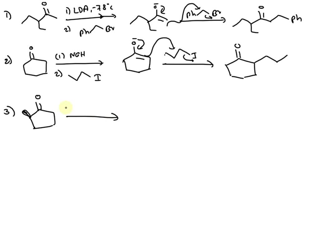 SOLVED: 1. Draw the products of the following reactions. 1. LDA, -78 Â ...