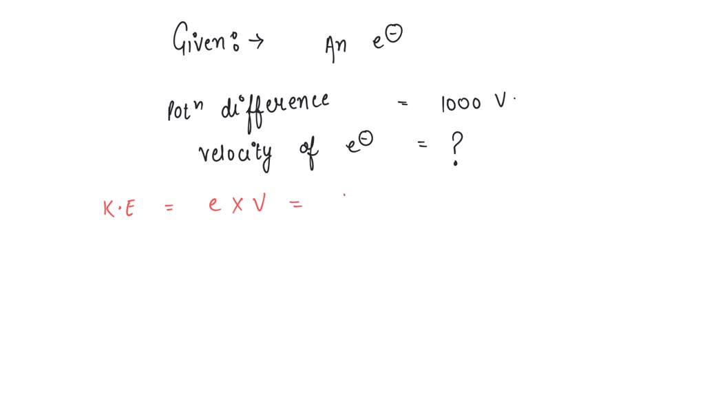Solved An Electron Is Accelerated Through A Potential Difference V