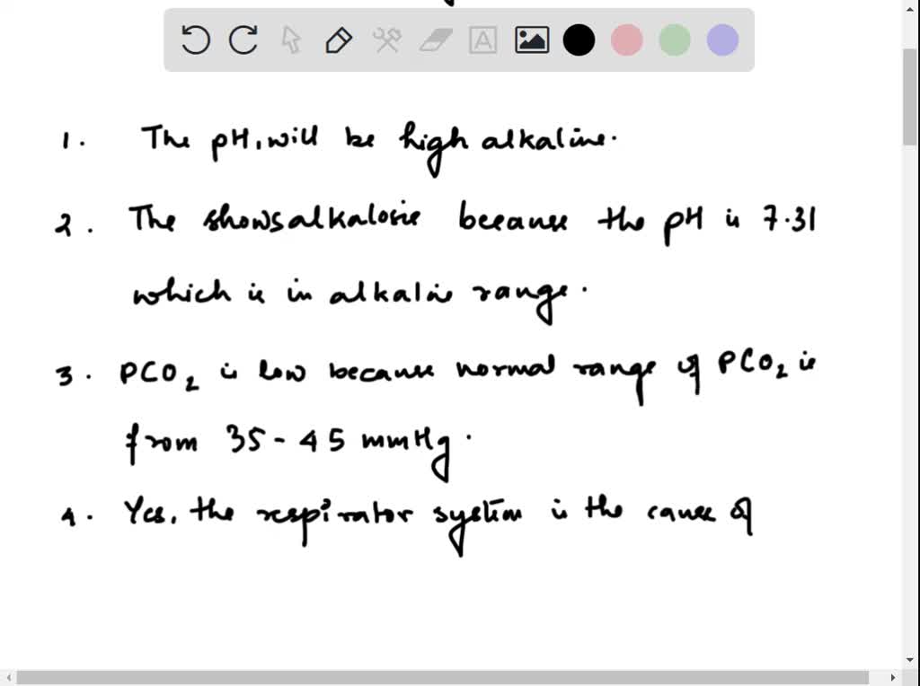 SOLVED: Martha Jamison presented with the following blood values: pH 7. ...