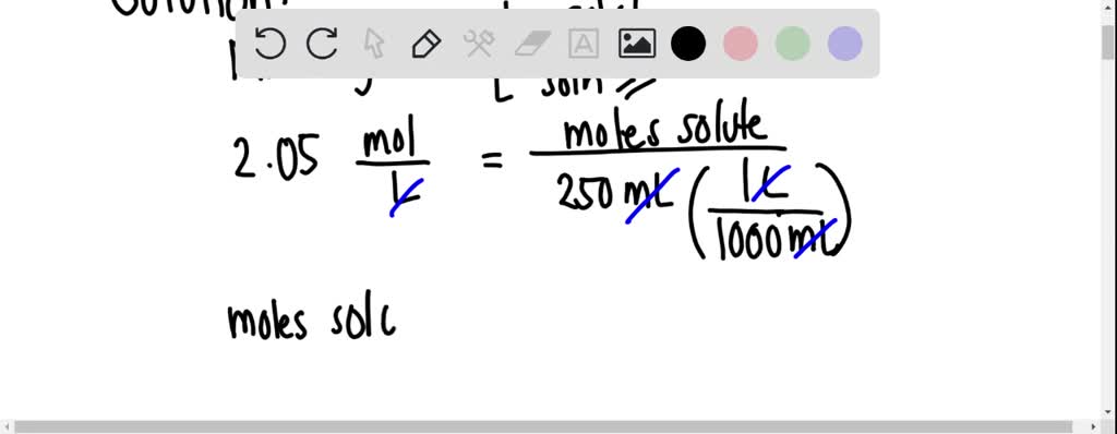 SOLVED: Calculate the moles and mass of solute in the solution. 250 mL of 2.05 M Na2SO4 moles ...