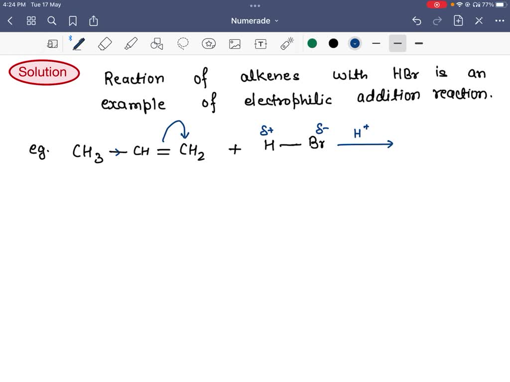 SOLVED: The reaction below is an example of: CH3CH=CH2 + HBr CH3CHBrCH3 ...