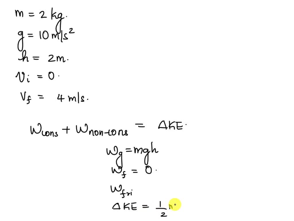 SOLVED: A 2kg block slides down a ramp in the shape of a quarter-circle of radius 2m from rest ...