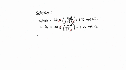 ammonia reacts with oxygen to form nitric oxide and water vapor 4nh3 ...