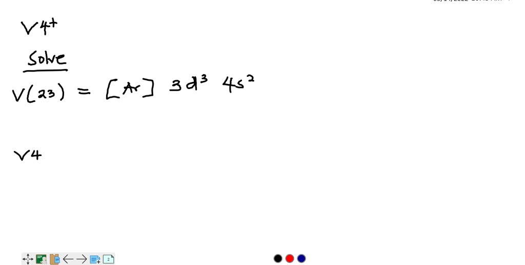 SOLVED: How many 3d electrons does V4+ (Vanadium cation have in the ...
