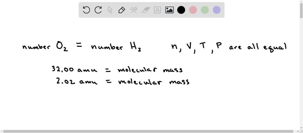 SOLVED: A closed vessel contains equal numbers of O2 and H2 molecules at same T . Which of the ...