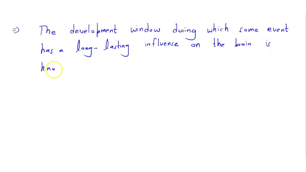 The developmental window during which some event has a long-lasting ...