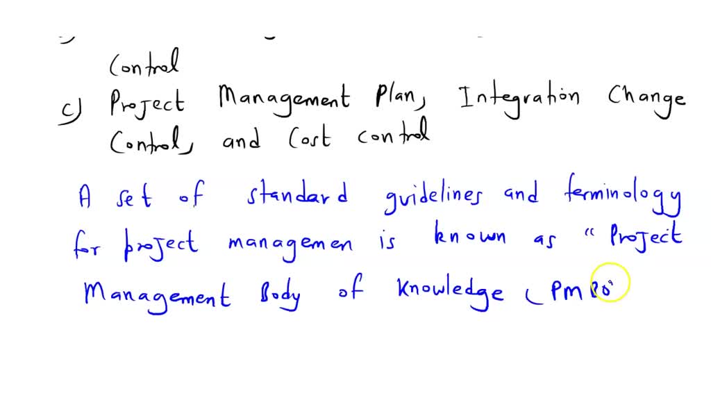 SOLVED: The three cost management processes defined by the Guide to ...