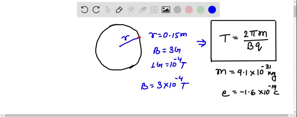 SOLVED: An electron follows circular path (radius 15 cm) in a uniform ...