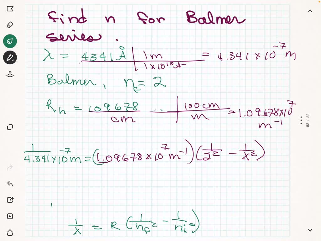 Solved The Wavelength Of A Certain Line In The Balmer Series Is